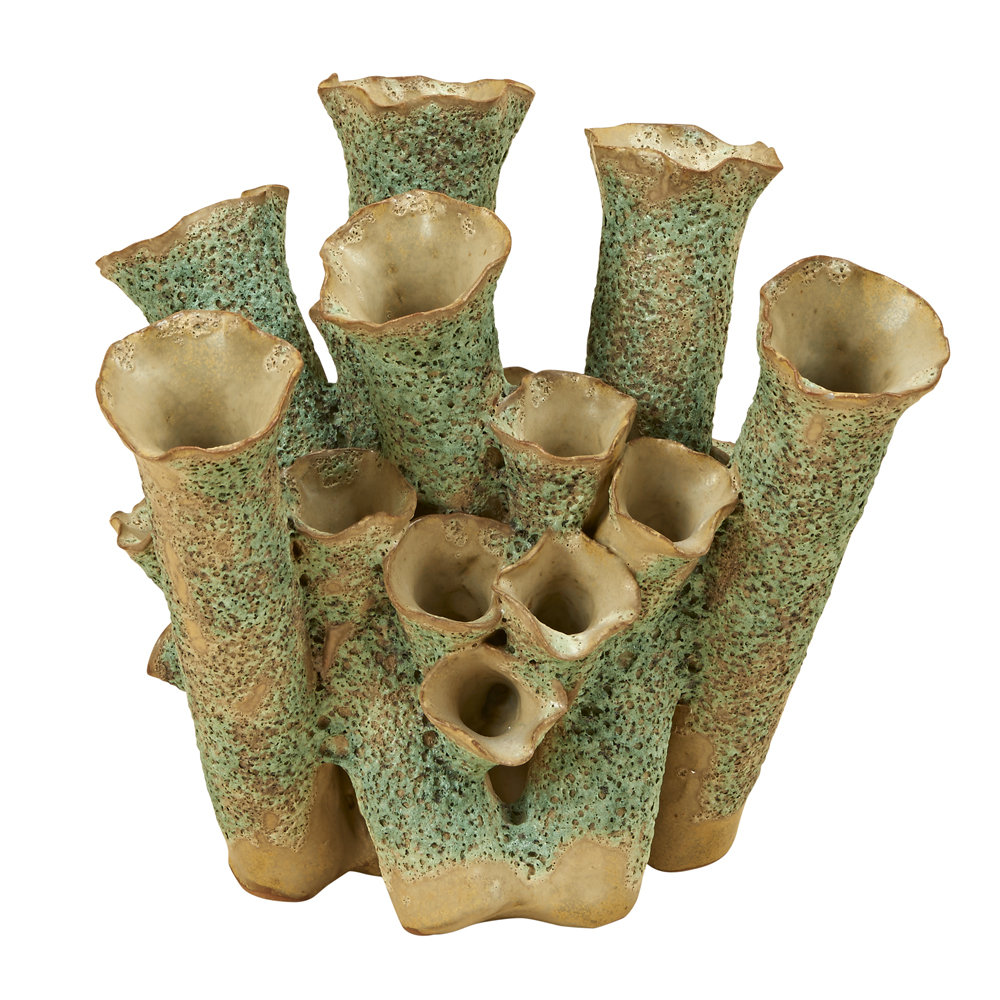 Highland Dunes Mixson Green 8" Indoor / Outdoor Ceramic Table Vase ...