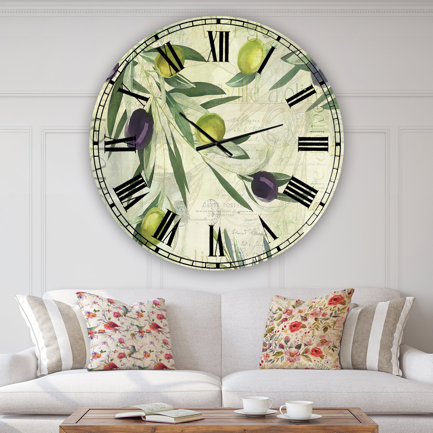 East Urban Home Olives de Nice - Oversized Cottage Wall Clock | Wayfair