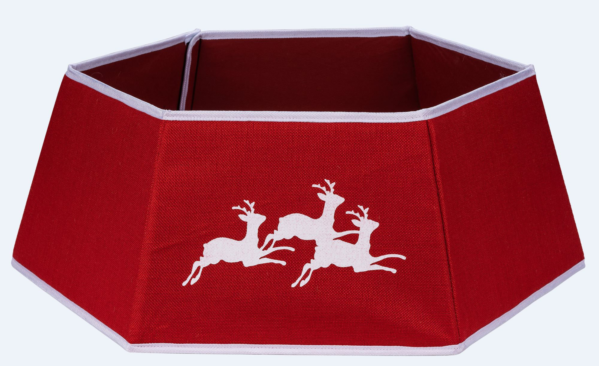 Northlight Seasonal 26.75" Gray Burlap with Reindeer Hexagonal ...