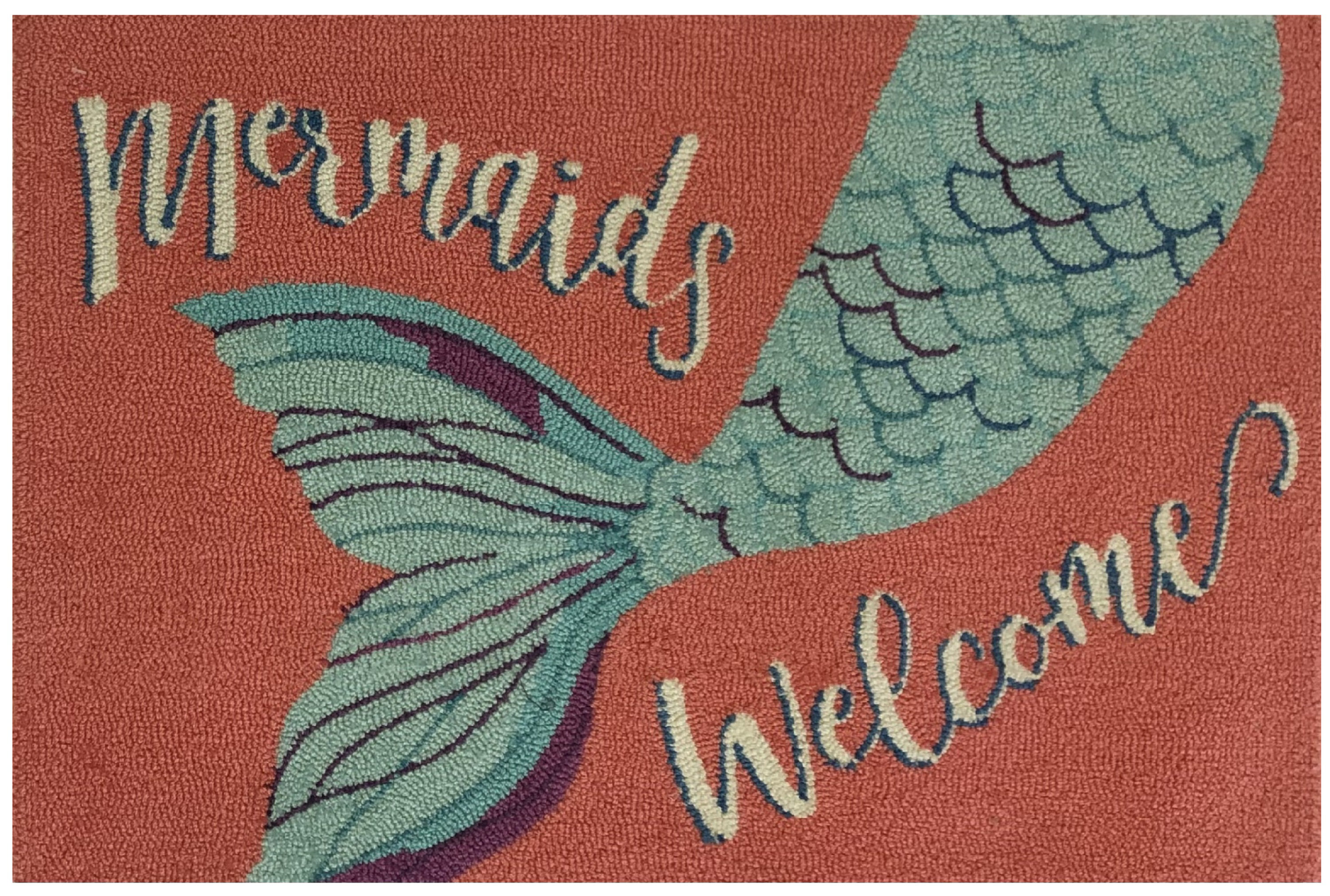 Highland Dunes Mermaids Welcome Coral_26495 | Wayfair