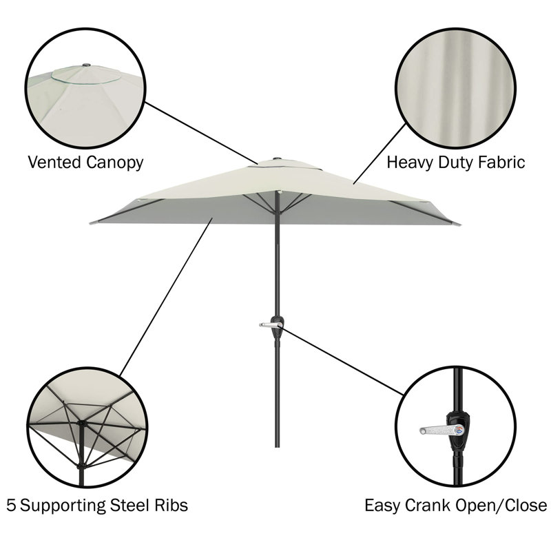 Arlmont & Co. 4.5 FT Patio Umbrella Half Umbrella | Wayfair