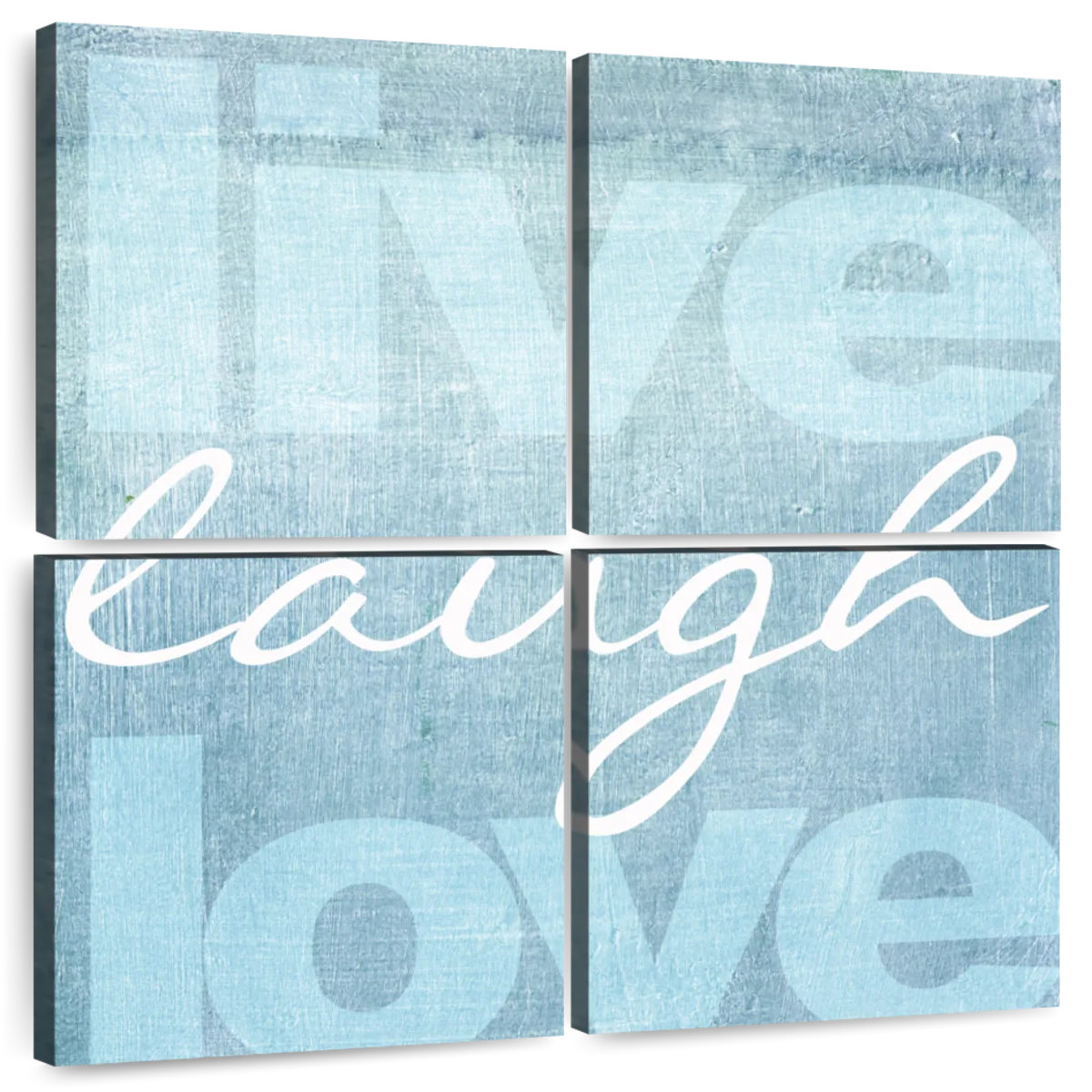 Ebern Designs Tergel Live Laugh Love Blue | Wayfair