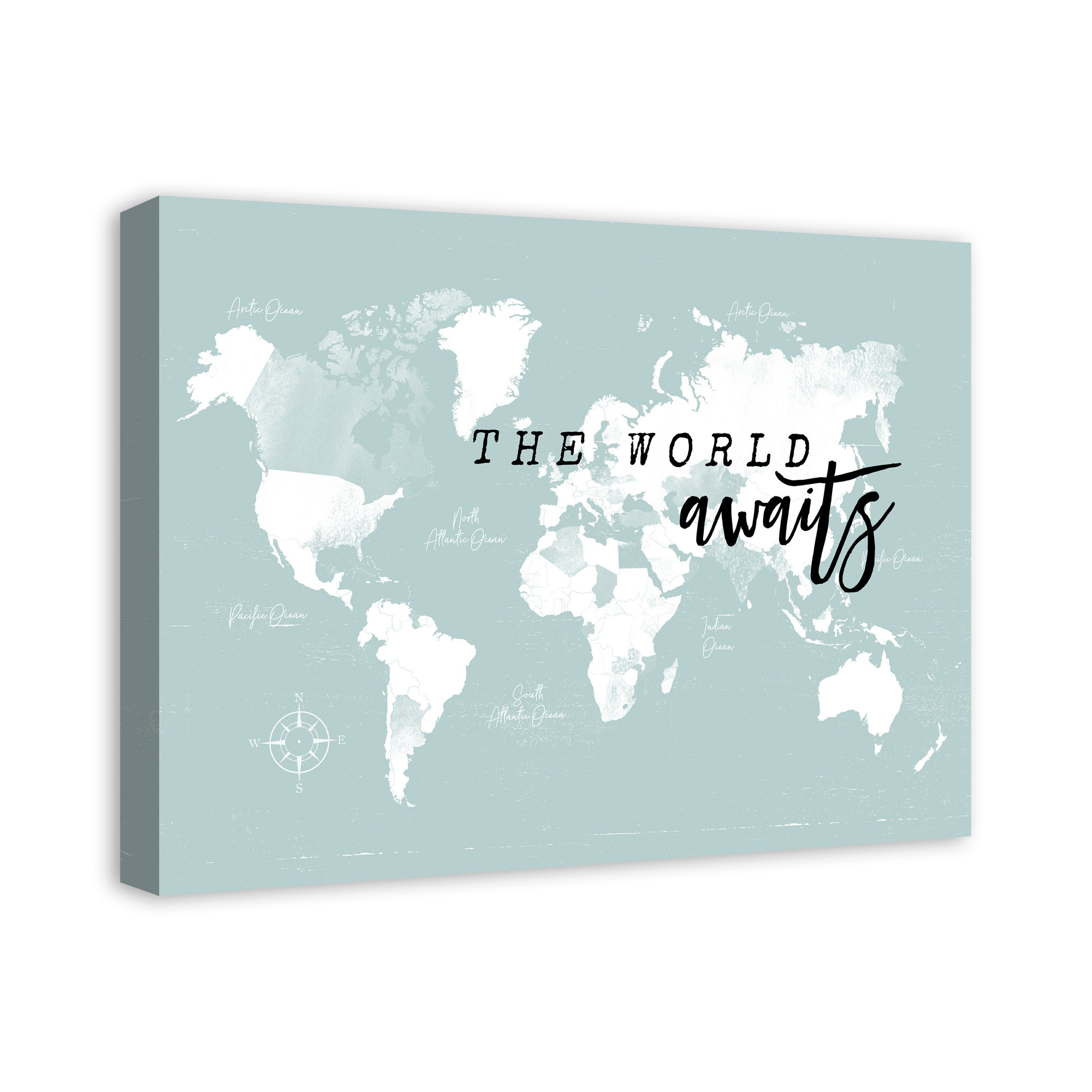 Trinx The World Awaits Map Print On Canvas - Wayfair Canada