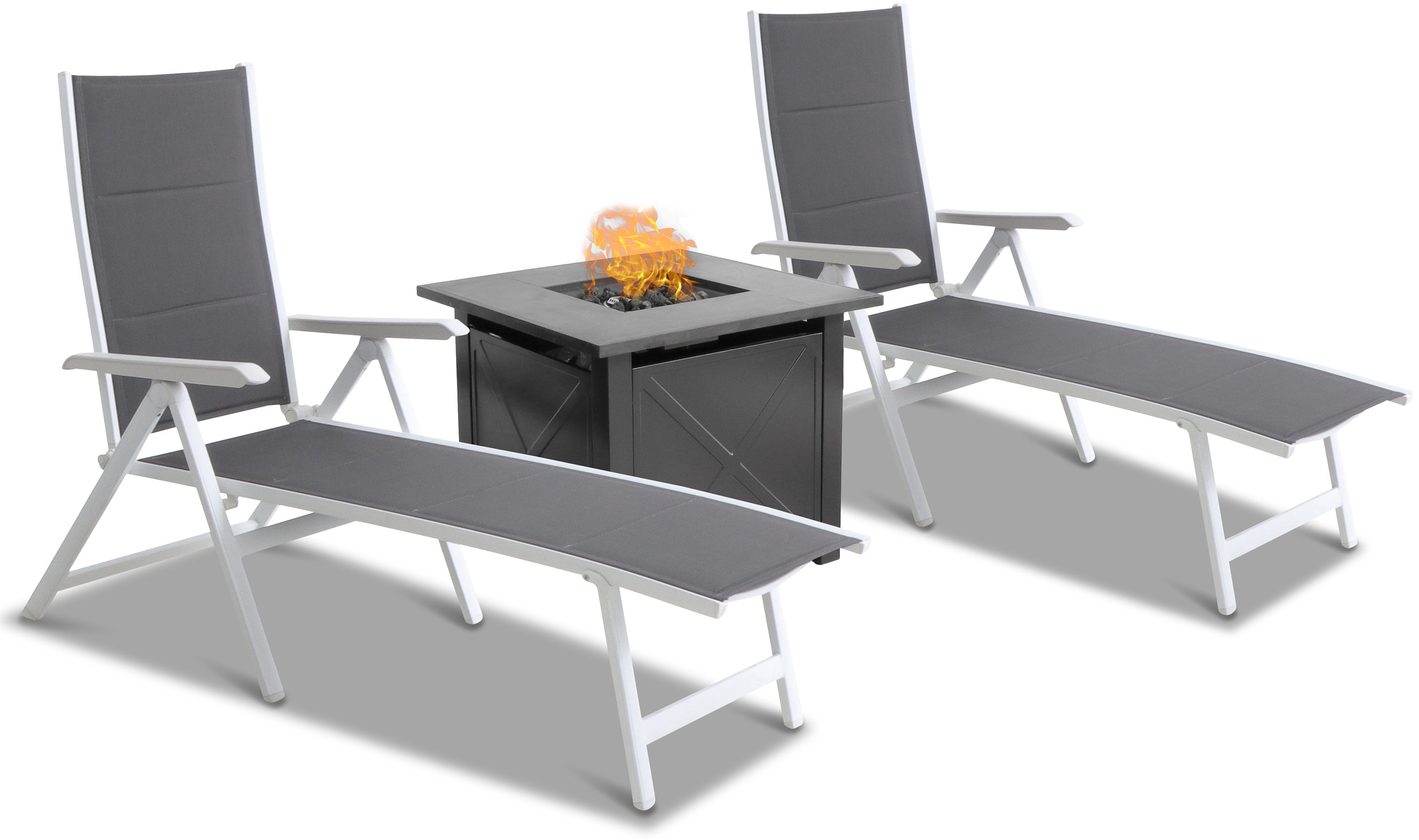 Hokku Designs Cruse Reclining Chaise Lounge with Table | Wayfair