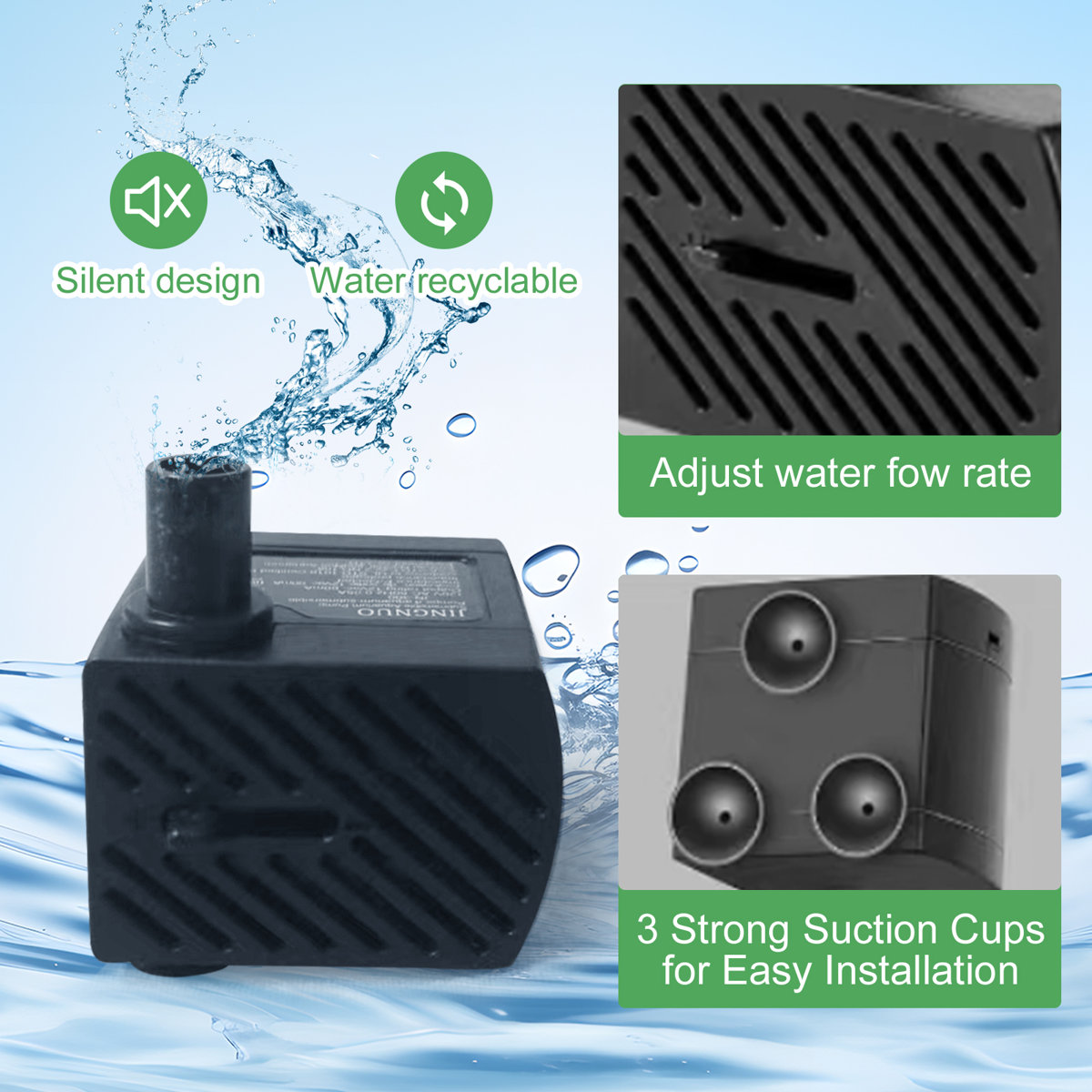 Arlmont & Co. Bird Bath Water Fountain, With Pump For Bird, Rock ...