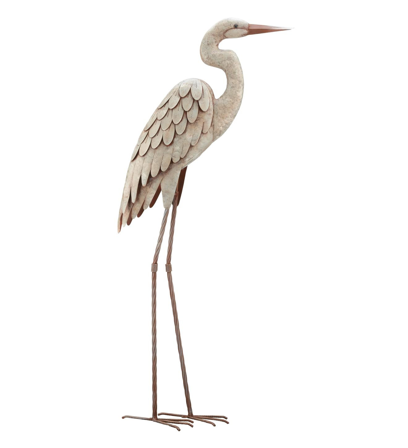 Dovecove Metal Egret Statue – Coastal Heron Garden Sculpture, Elegant ...