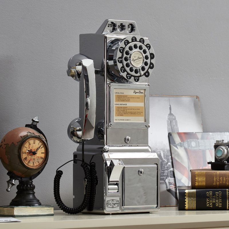 Ryan Bros. American Retro 1950's Payphone with Coin Bank | Wayfair