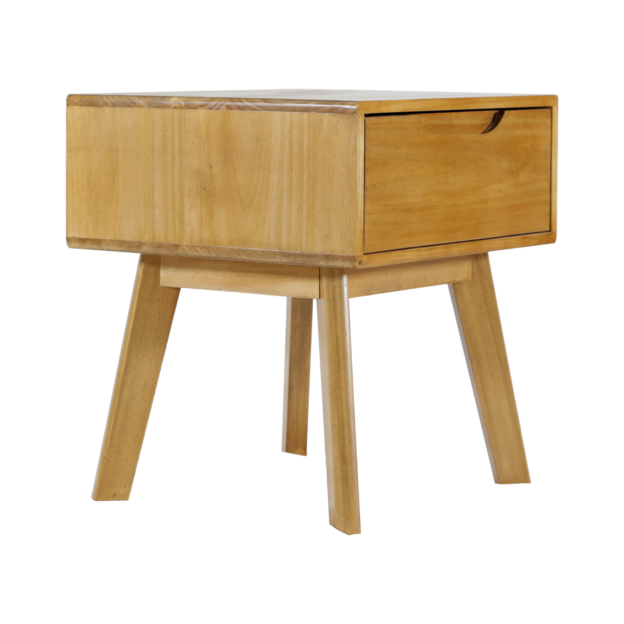 George Oliver Solid Wood Scandinavian Nightstand | Wayfair