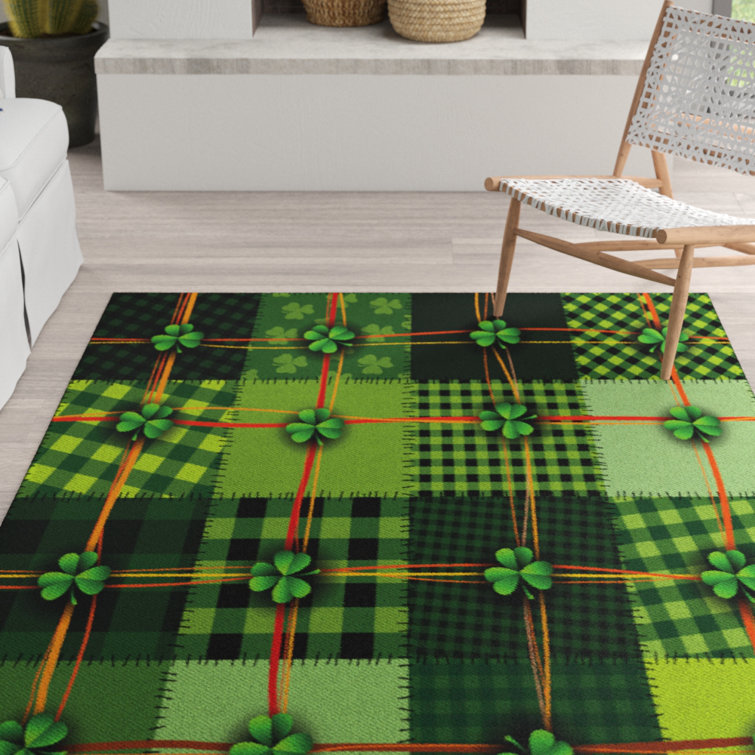 Ebern Designs Wellesley Flatweave Green Rug | Wayfair.co.uk