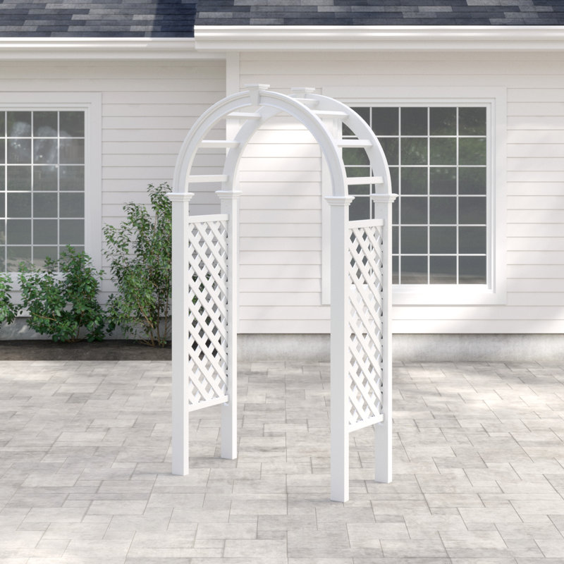 Alcott Hill® Kilmore 49" W x 24" D Vinyl Arbor & Reviews | Wayfair