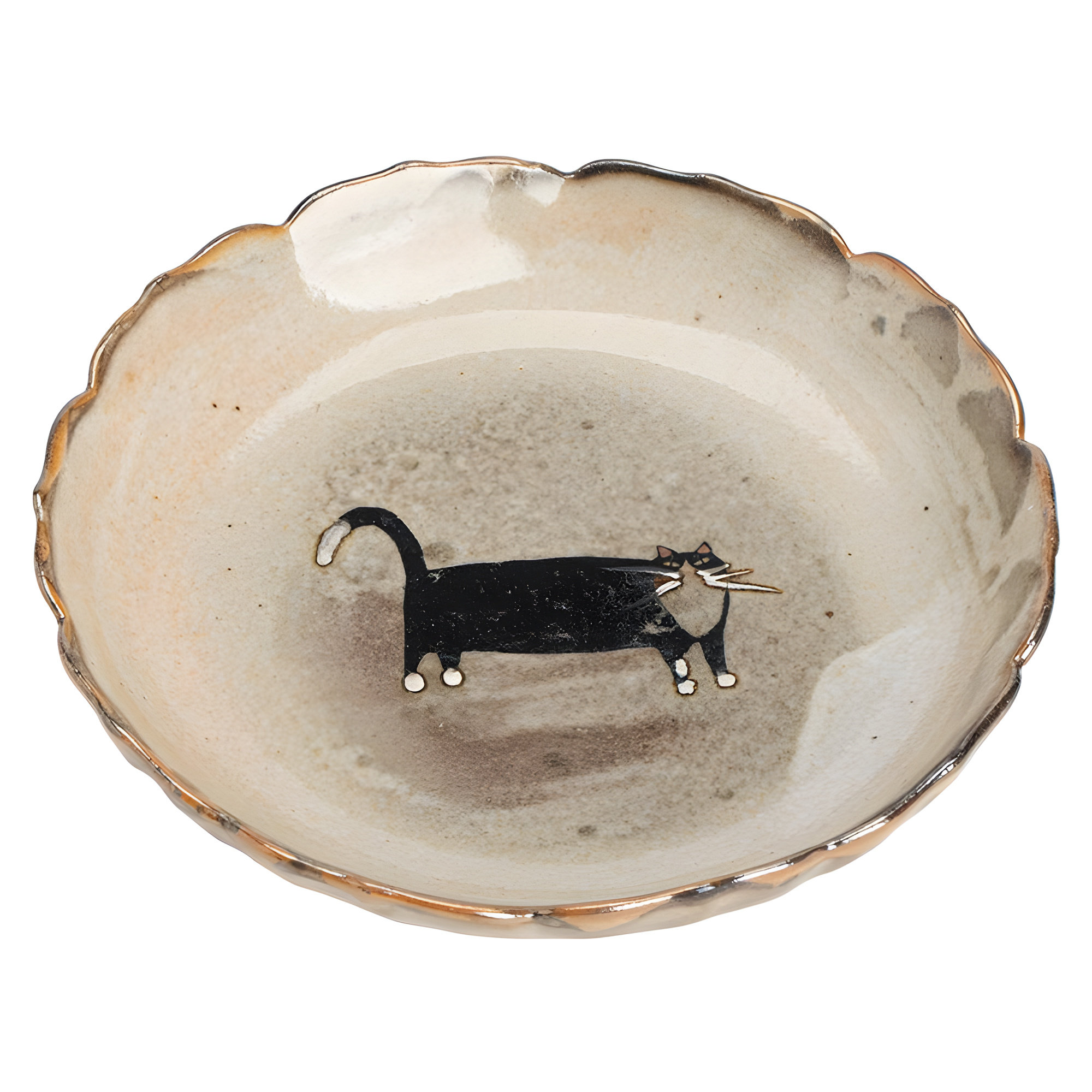 Rosalind Wheeler Cat Tea Tray - Retro Zen Ceramic Tray, Artistic Tea ...