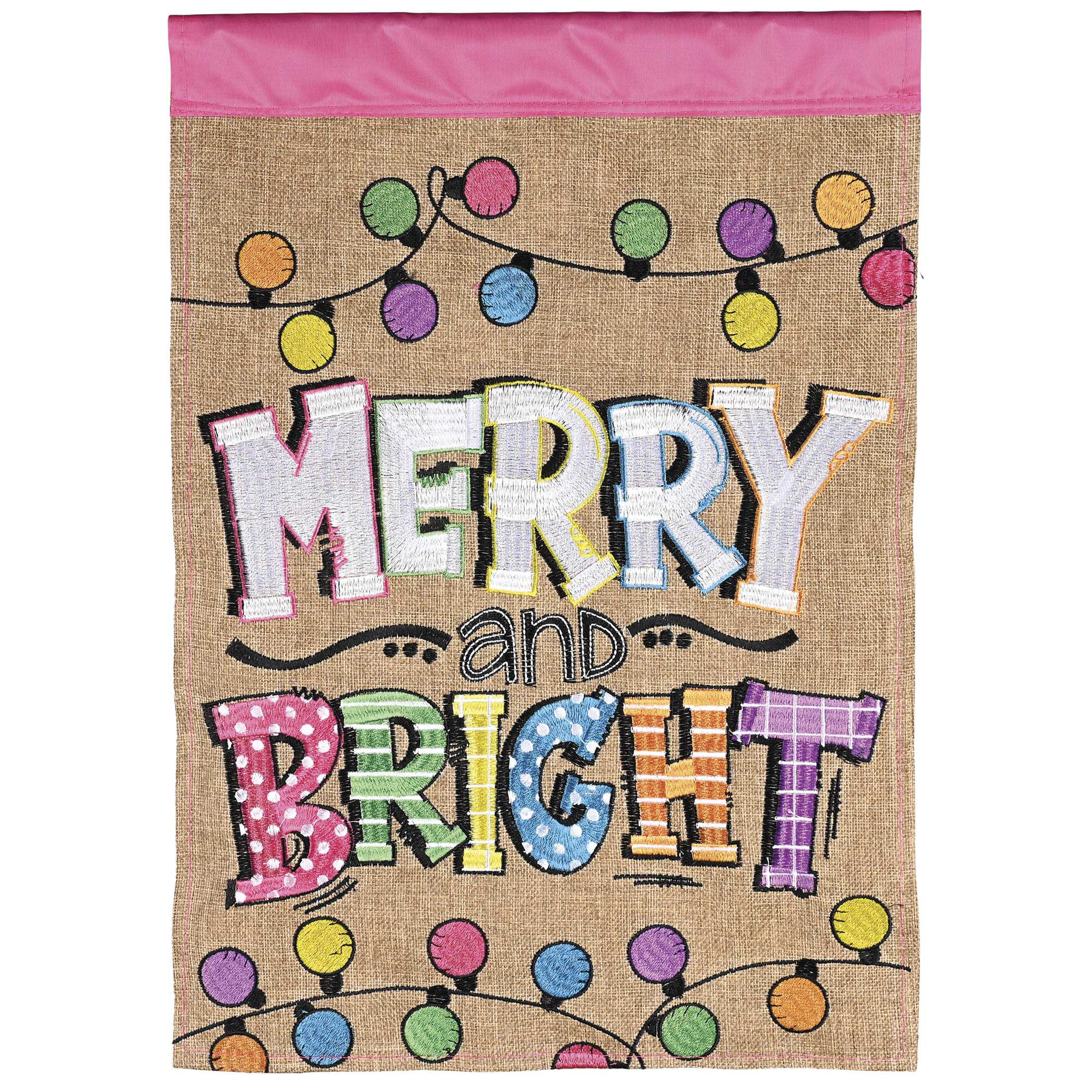 Ophelia & Co. Garden Flag Merry Bright String Lights | Wayfair