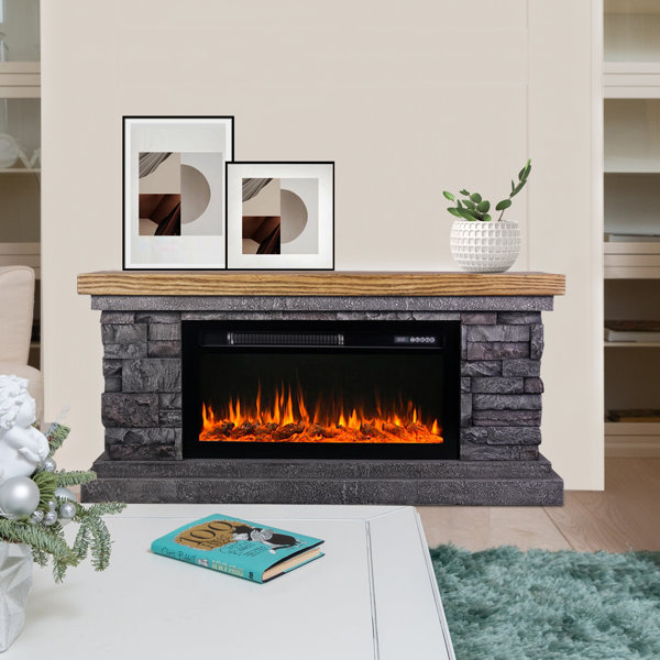 Millwood Pines Terrafab Indoor Smart Electric Fireplace, High Simulate ...
