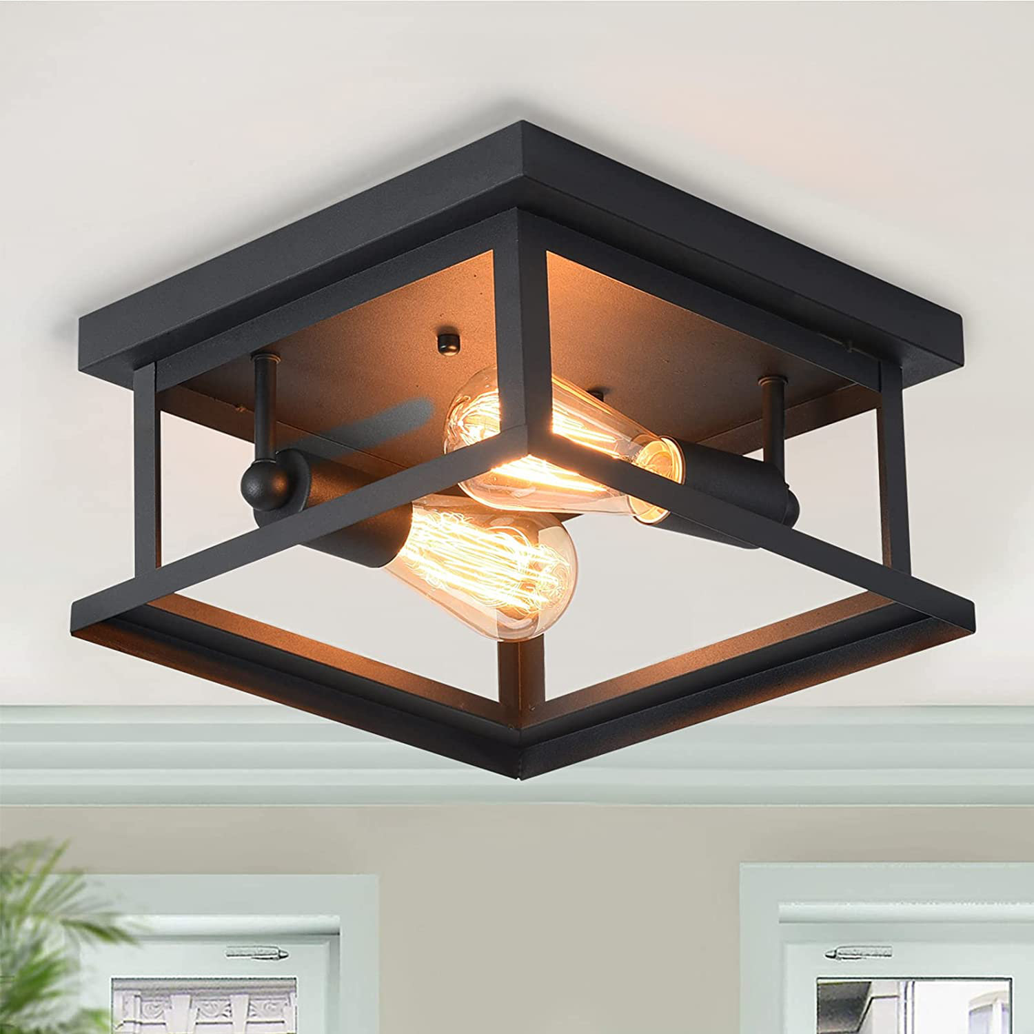 17 Stories Briney 2 - Light 11" Dimmable Square Flush Mount & Reviews ...
