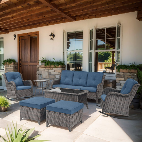 Red Barrel Studio® Alexeya 7 - Person Outdoor Seating Group with ...