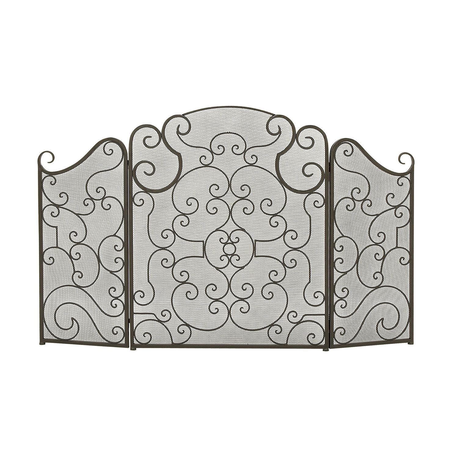 Fleur De Lis Living Haleigh Black Metal Foldable Mesh Netting 3 Panel ...