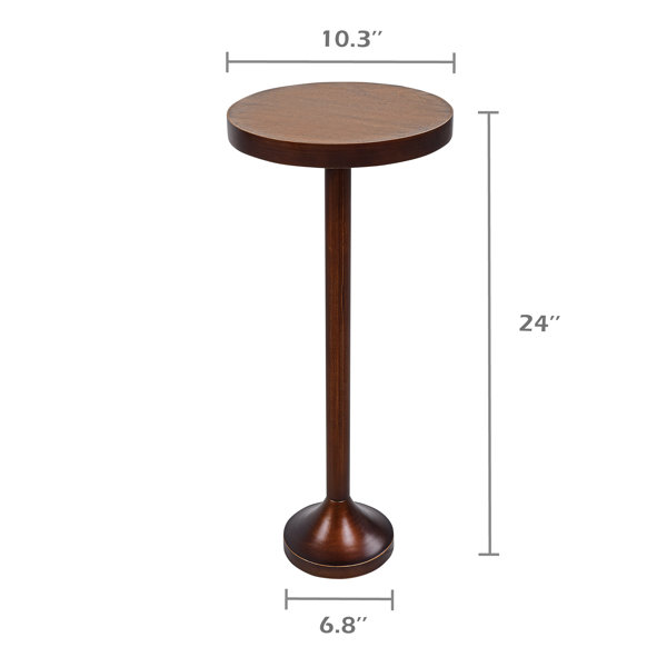 Latitude Run® Jilyn Small Pedestal End Table Metal Base Side Table ...