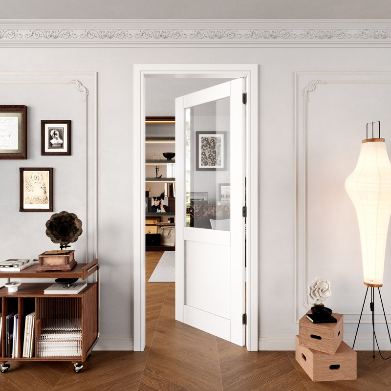 Win Stellar Interior Half Clear Glass Panel Pantry Door Slab Modern ...