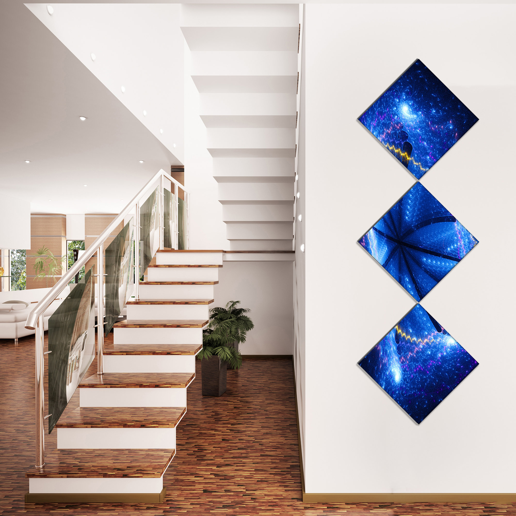 East Urban Home 'Blue Star Clusters' Graphic Art Print Multi-Piece ...