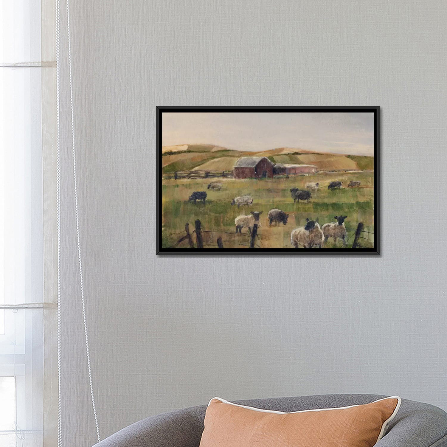 East Urban Home Grazing Sheep II by Ethan Harper - Wrapped Canvas Print ...