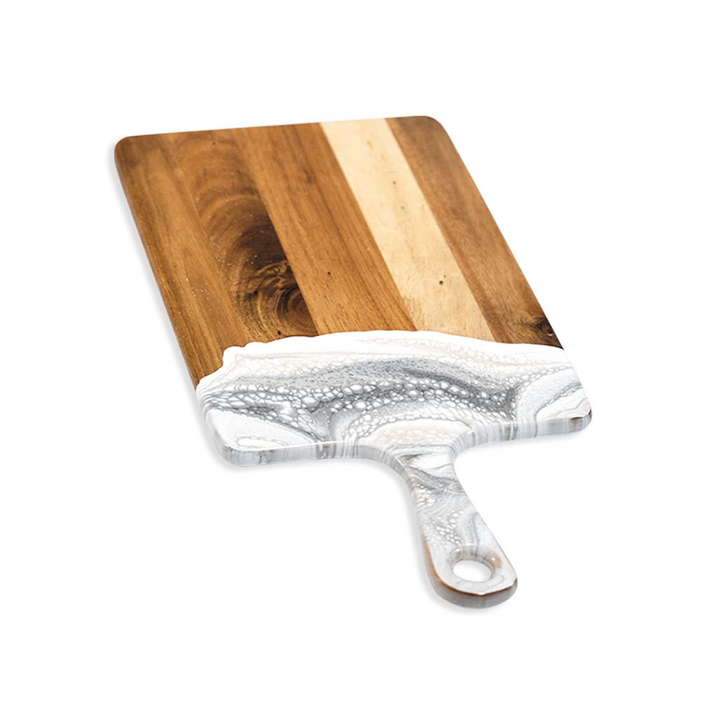 Orren Ellis Alayzha Handmade 8"X16" Medium Acacia Cheeseboard, Marble ...
