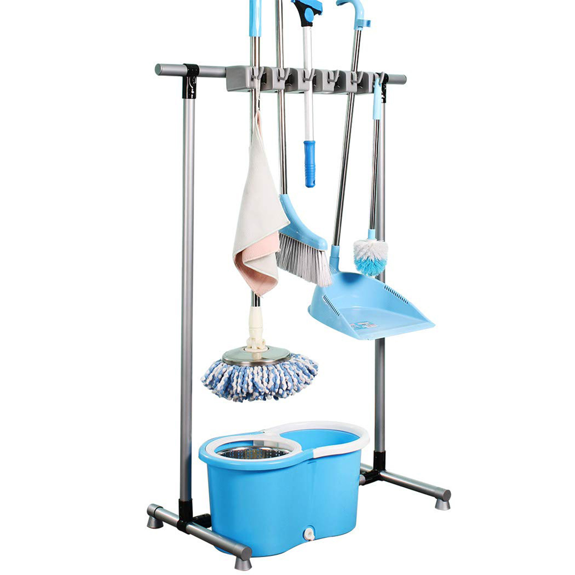 LoochMee Floor-Mounted mop Rack Cleaning Tool storage - Wayfair Canada