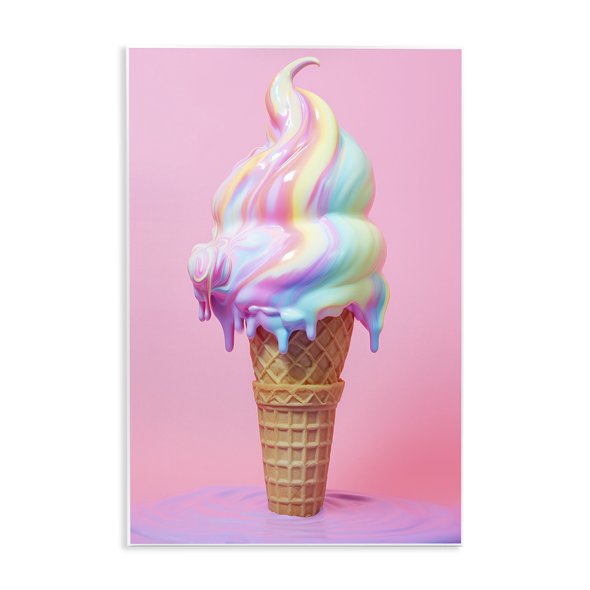 Dakota Fields Dripping Pastel Ice Cream Wall Plaque Art by Raymond ...