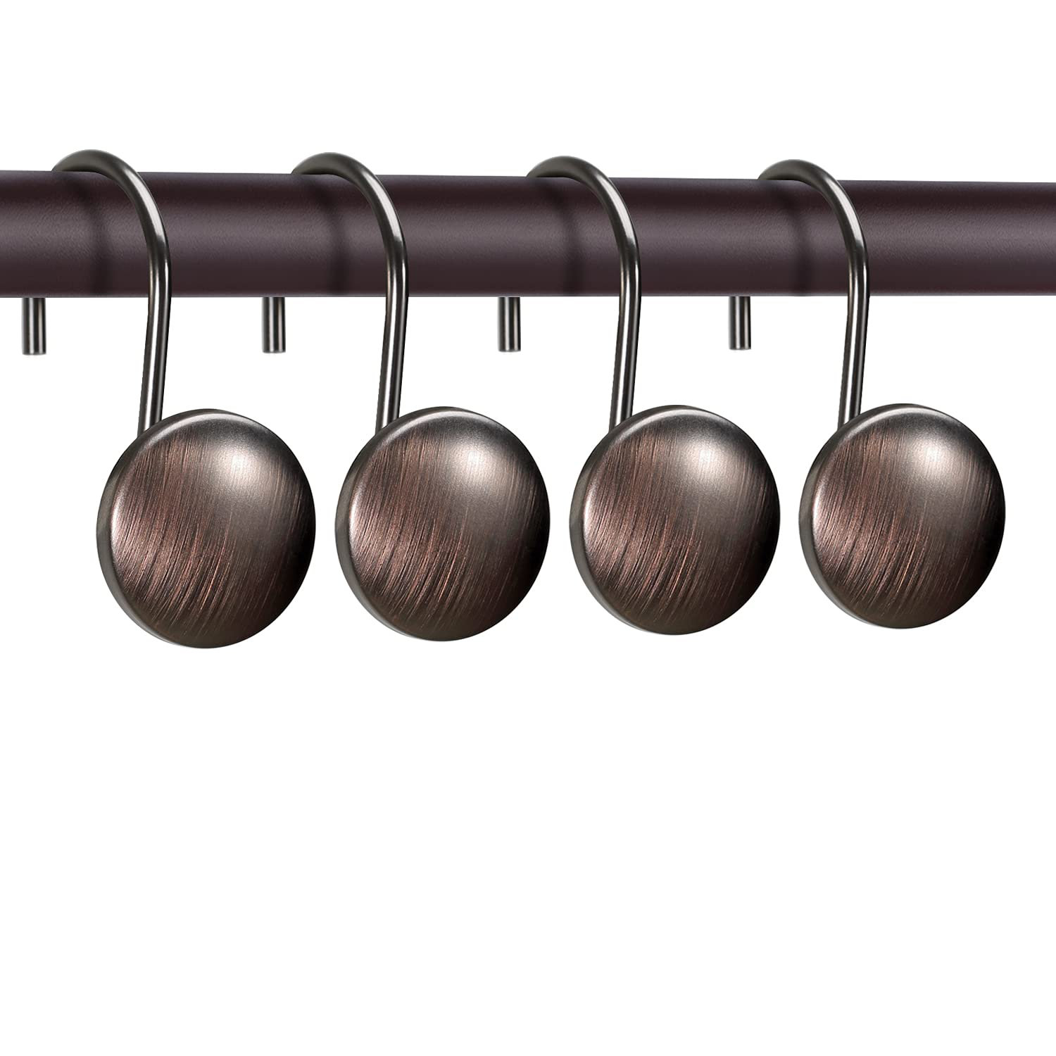 Passetas Bronze Shower Curtain Hooks Rings,Oil Rubbed Metal Rust ...