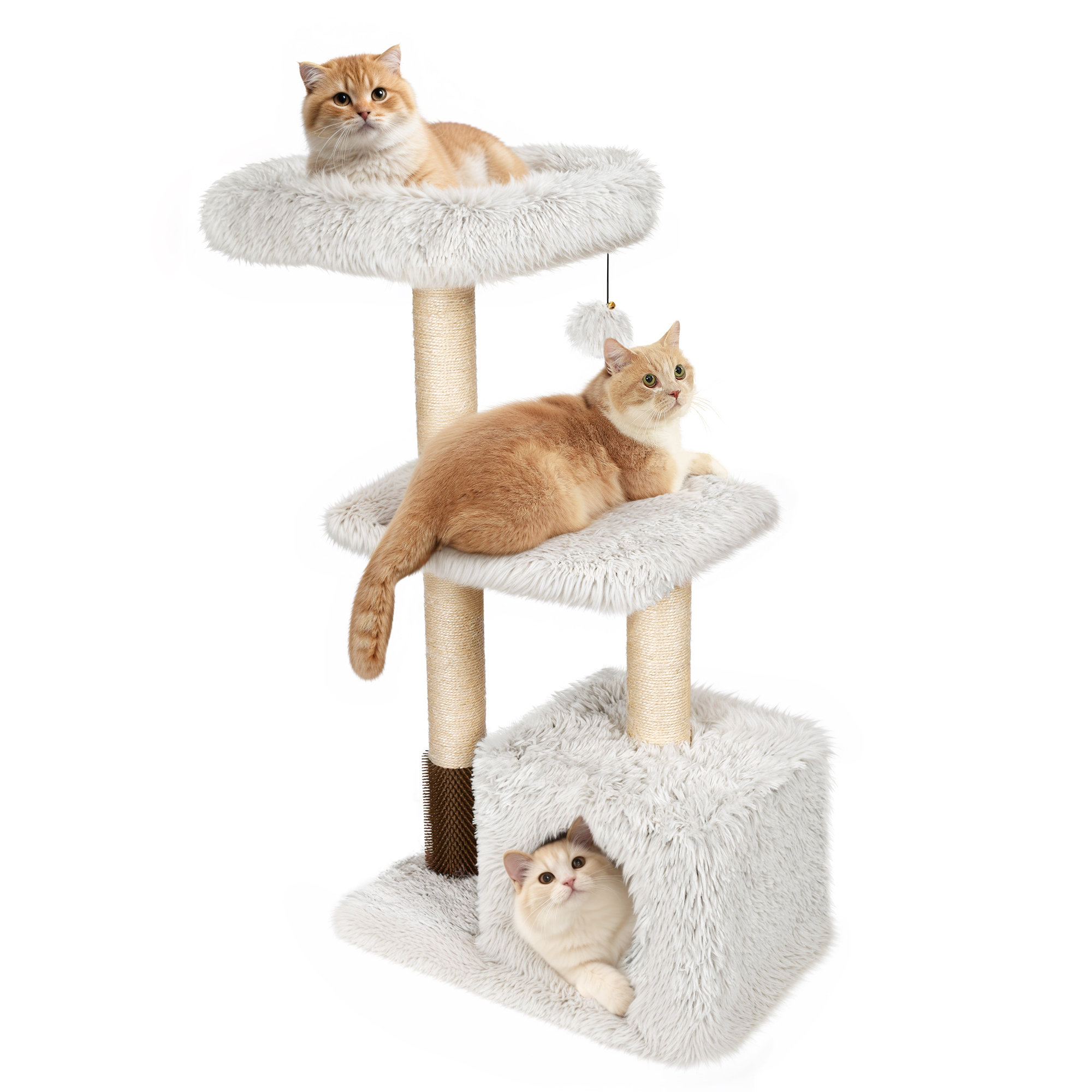Ophelia & Co. 40.2"H Cat Tree With Scratching Posts,Fluffy Cat Tree ...