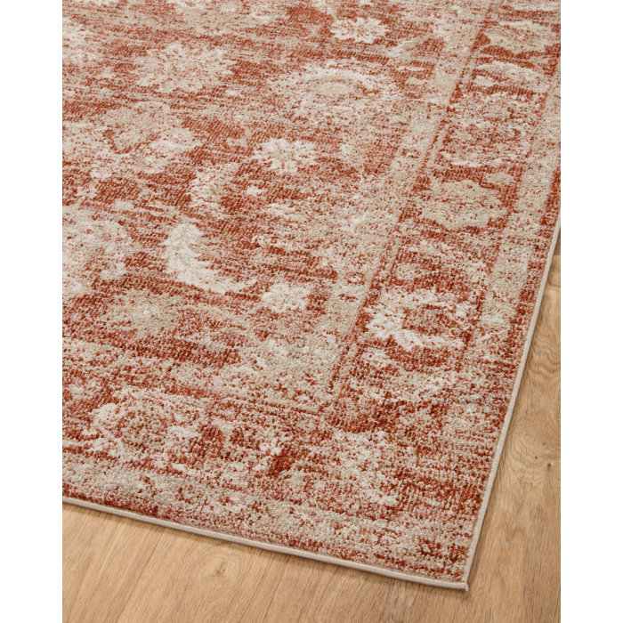 Canora Grey Adrianus Performance Rust/Ivory Rug | Wayfair