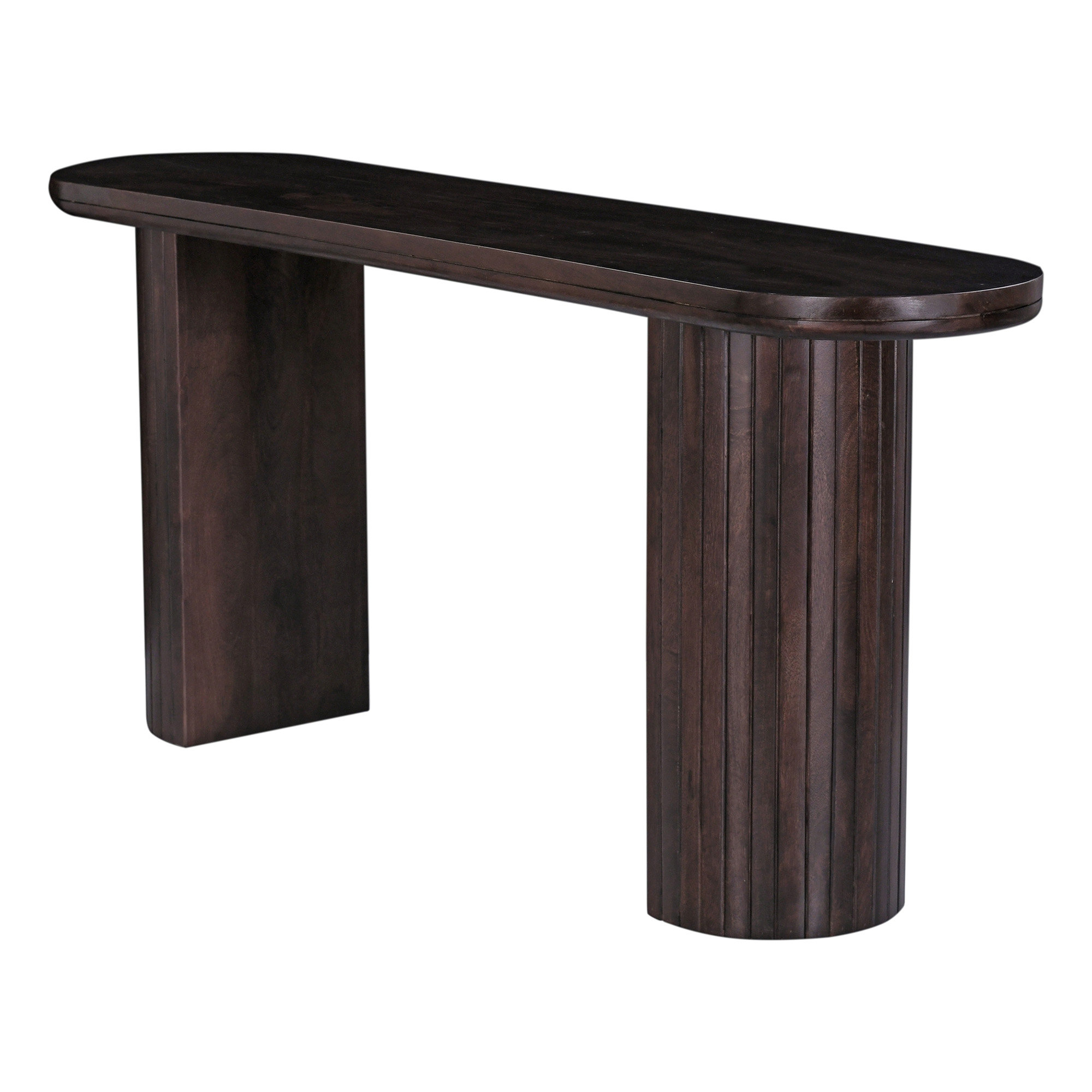 Hokku Designs Contemporary Solid Wood Oval Console Table, Double ...