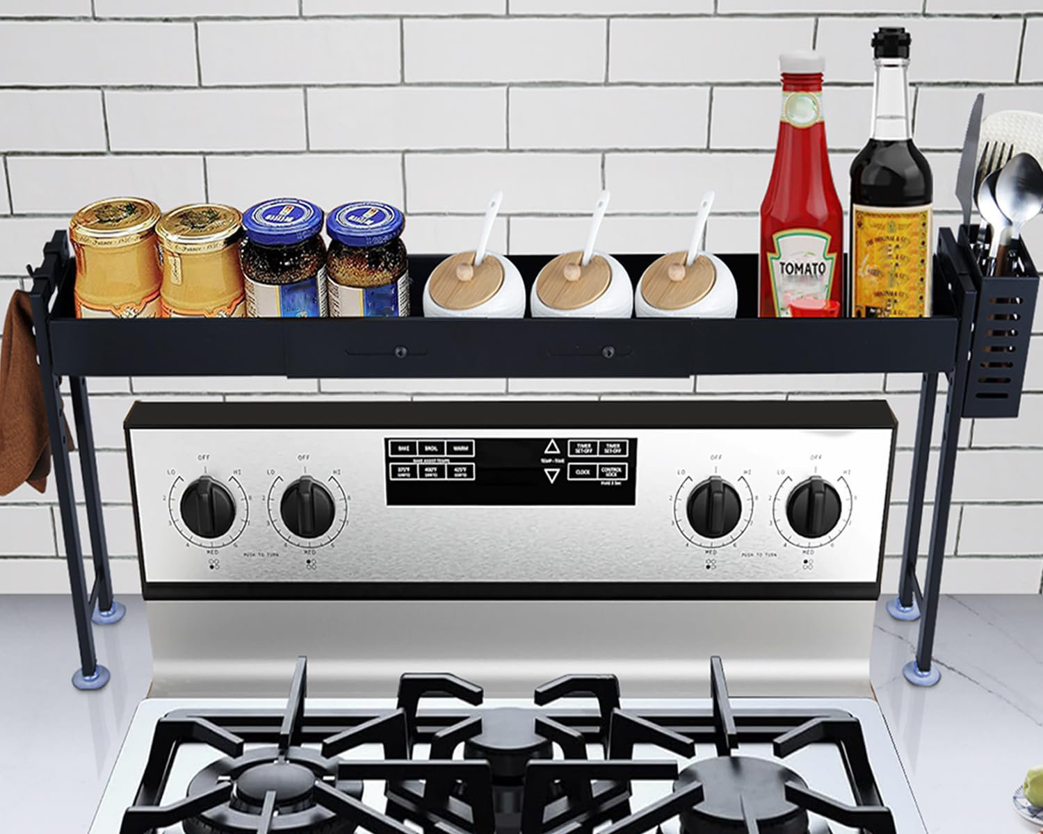 Latitude Run® Over Stove Spice Shelf For Kitchen Spice Rack Organizer ...