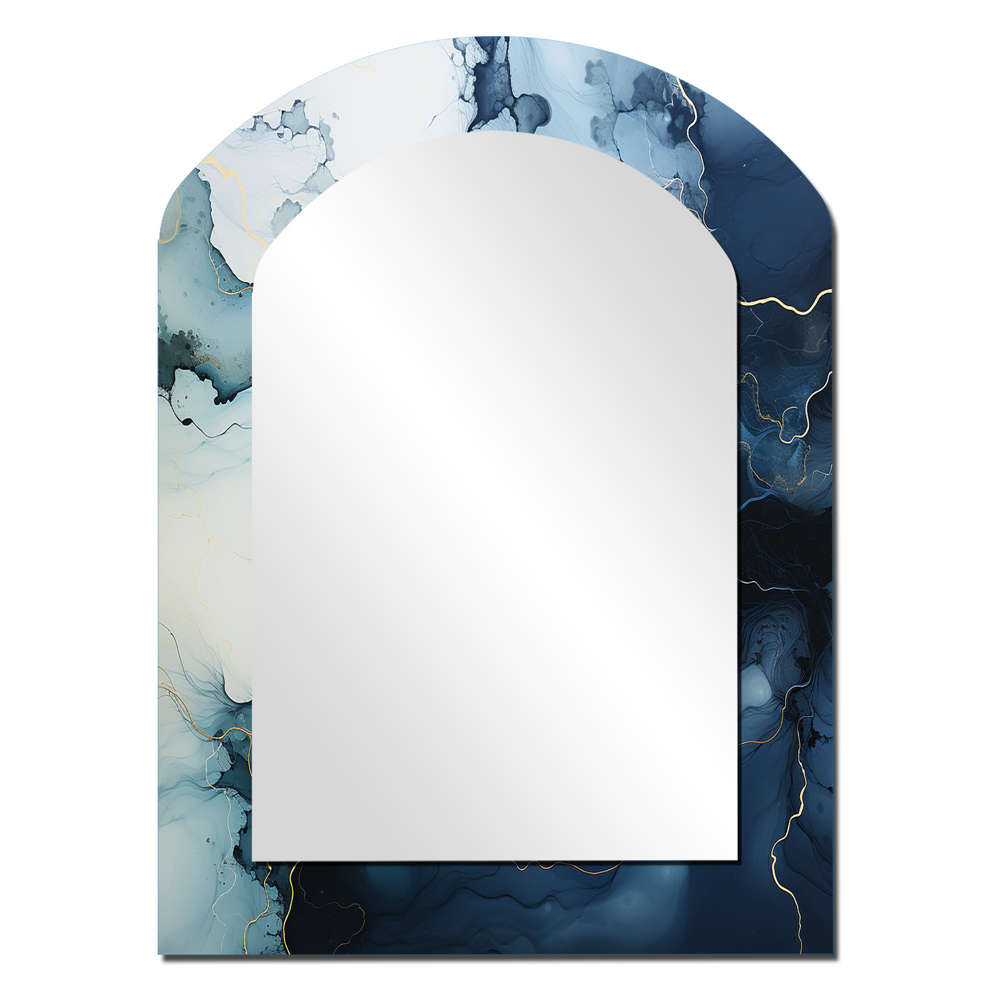 Dakota Fields River Embrace II - Blue Arch Mirror, Traditional ...