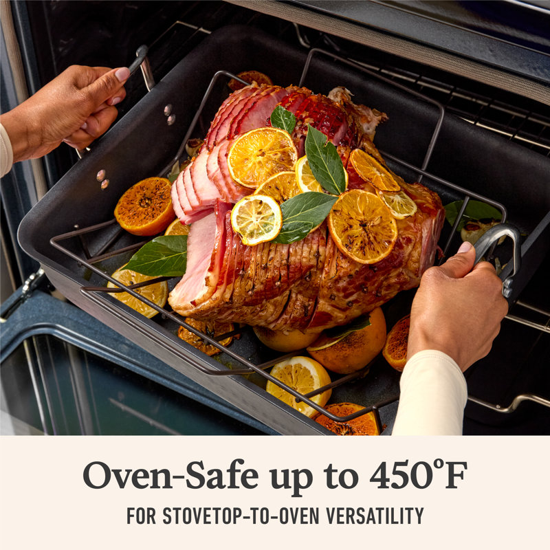 Calphalon Hard-Anodized Nonstick Roasting Pan with Rack & Reviews | Wayfair