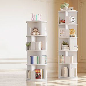 Ebern Designs Rotating Bookshelf, 360° Rotating Bookcase For Small ...