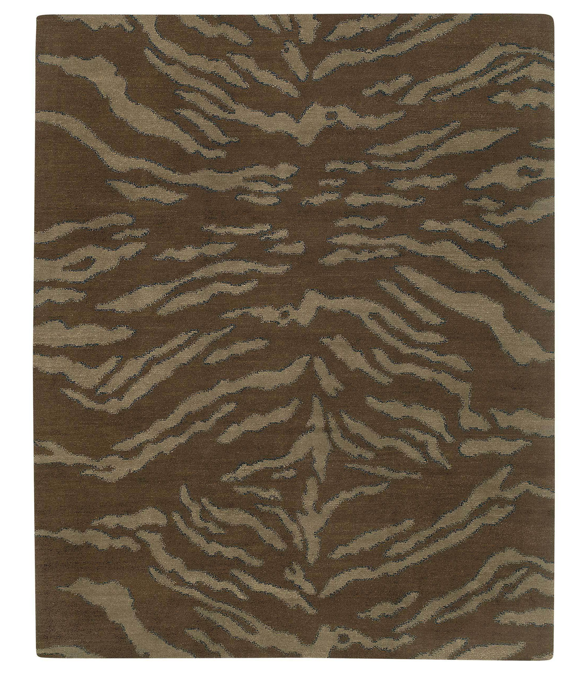Tufenkian Rajah Animal Print Hand-Knotted Wool Brown/Beige Area Rug ...