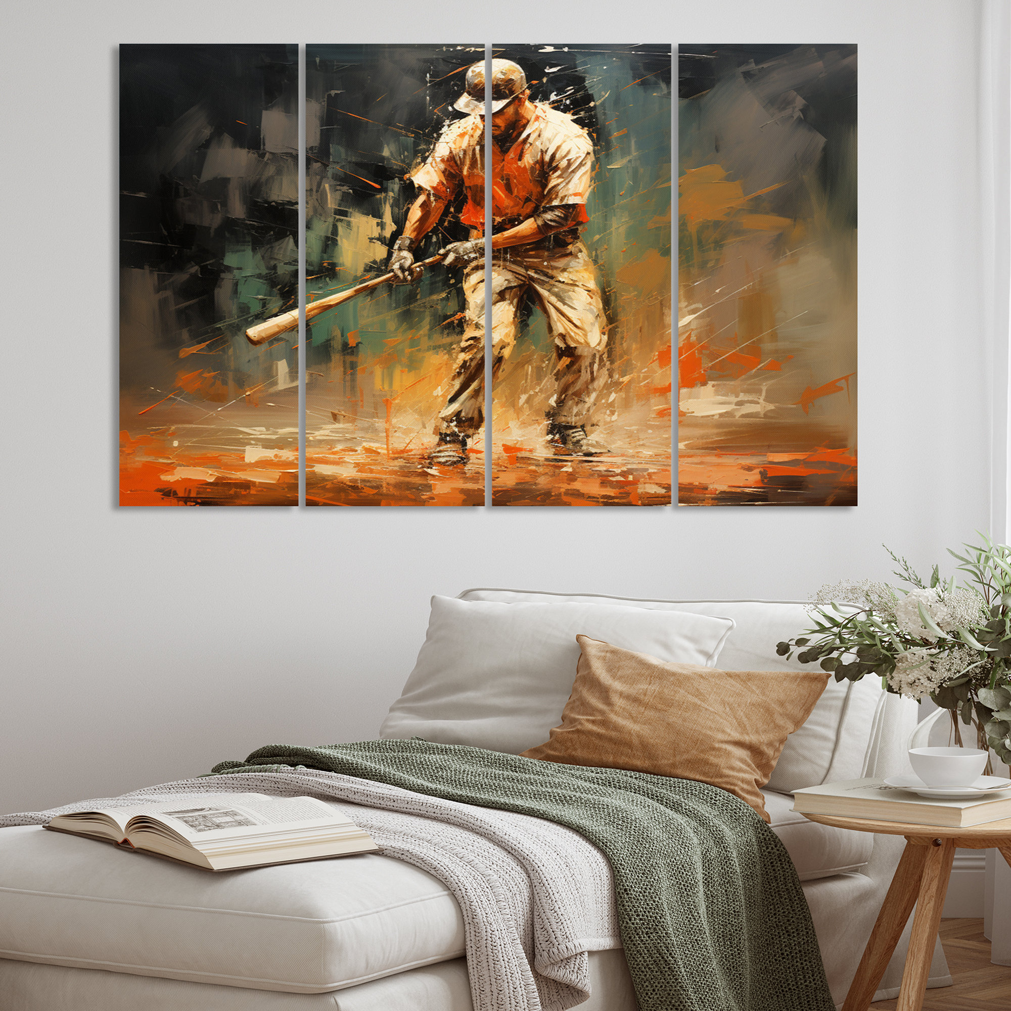 Design Art Baseball Abstract Infield - Sports Wall Art Living Room - 4 ...