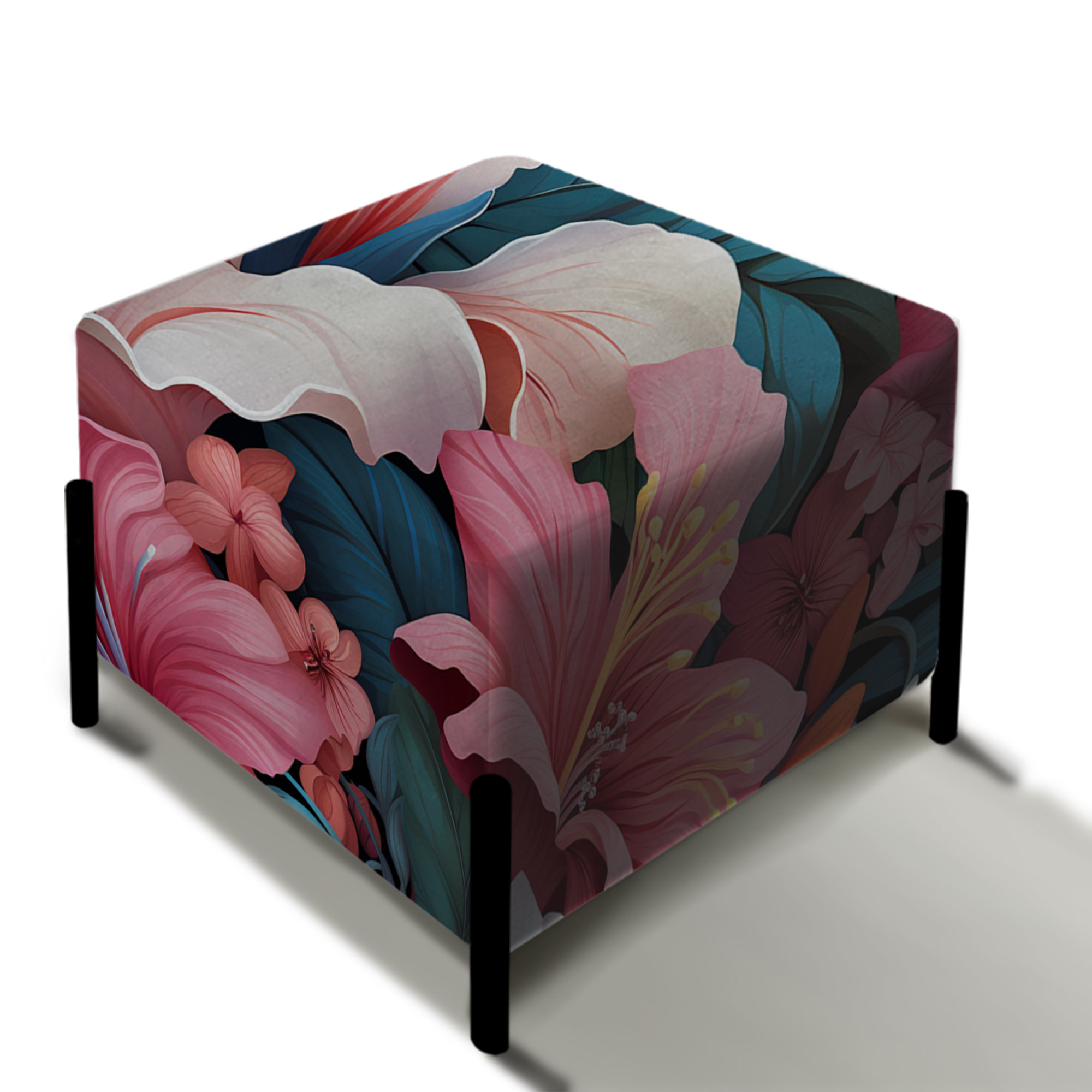 Design Art Tropical Mirage Tropical Pattern - Tropical Square Ottoman ...