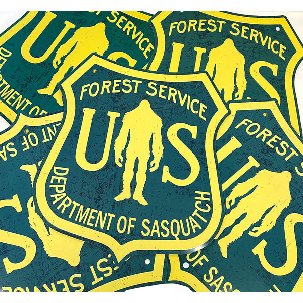 SQUATCH METALWORKS Department of Sasquatch Vintage Forest Service Sign ...