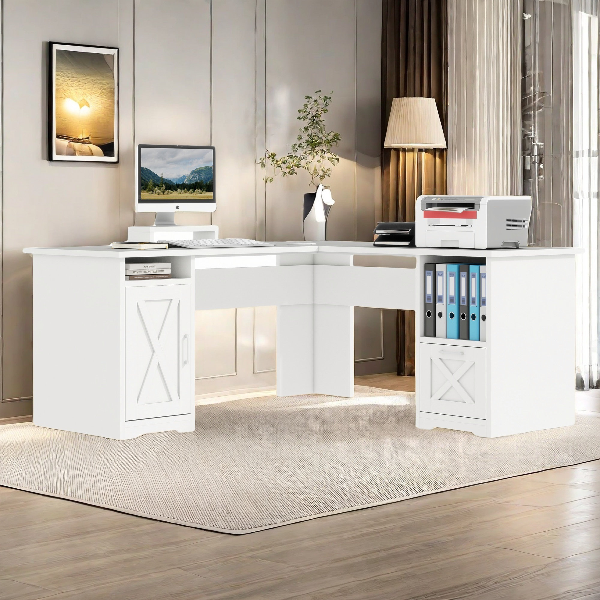 August Grove L-Shaped Executive Desk With Power Outlet - Wayfair Canada