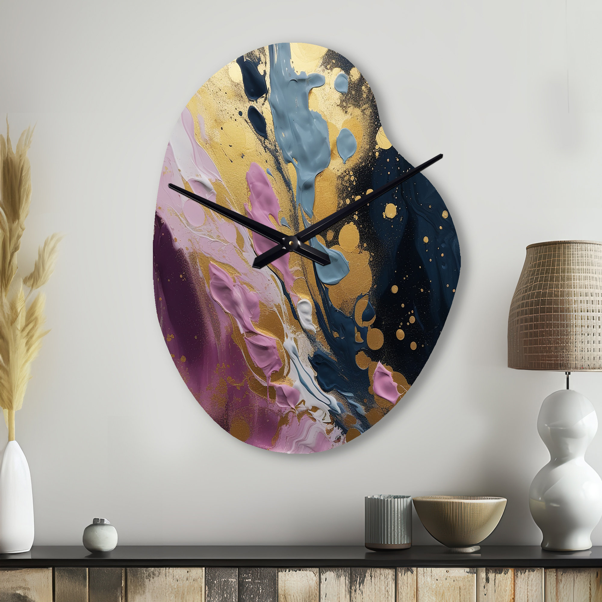 East Urban Home Pressey - Pear Shape Purple Abstract Painting Wall ...