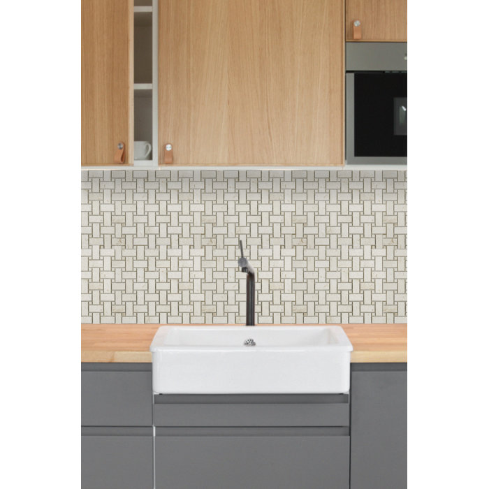 Miletos Stone Collection Shellstone 1" Travertine Mosaic Tile | Wayfair