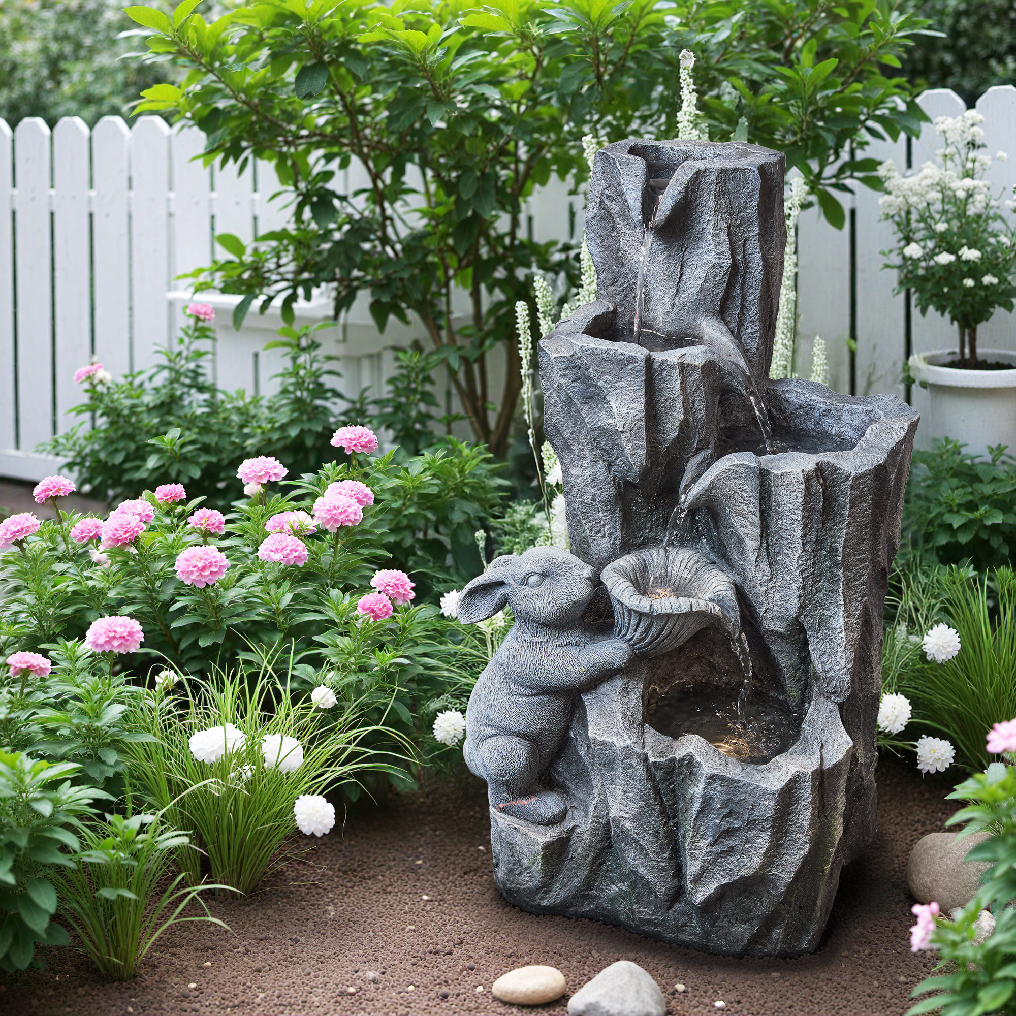 Dakota Fields Polyresin Tiered Rock The Shape Of An Imitative Rabbit ...