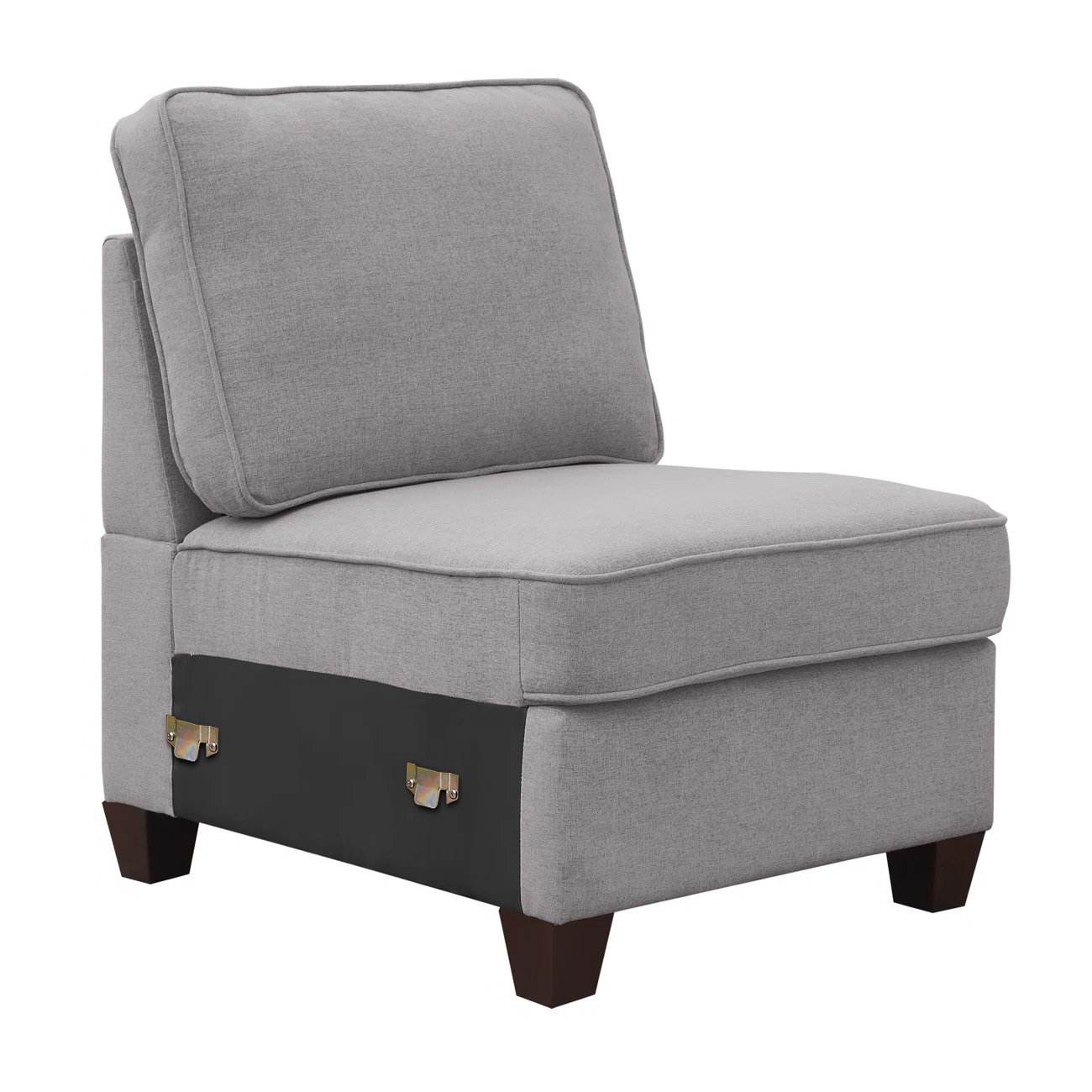 DEVION Furniture 26" W Armless Chair Single Seat Module For Modular ...