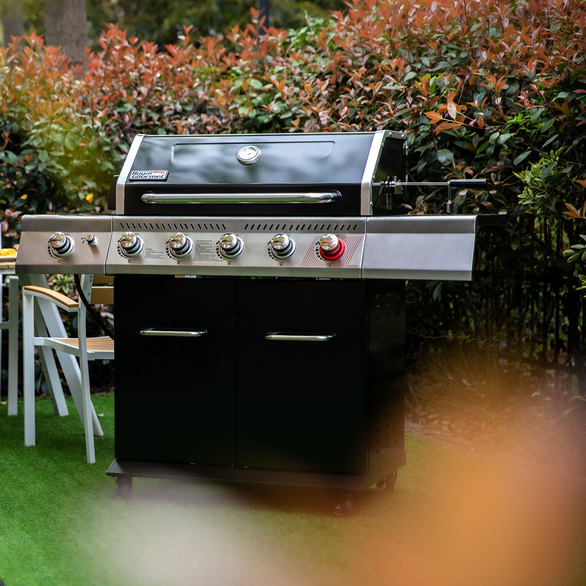 Royal+Gourmet+5+-+Burner+Free+Standing+64000+BTU+Gas+Grill+with ...