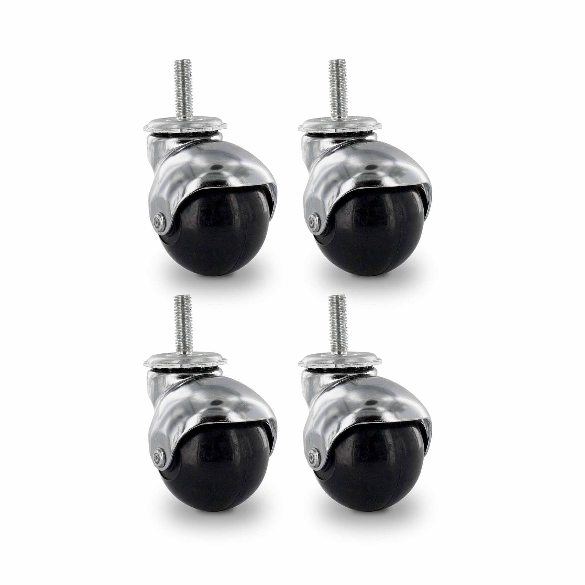 Outwater 1-1/2" Diameter Swivel Hooded PVC Ball Caster 5/16-18 x 1 ...