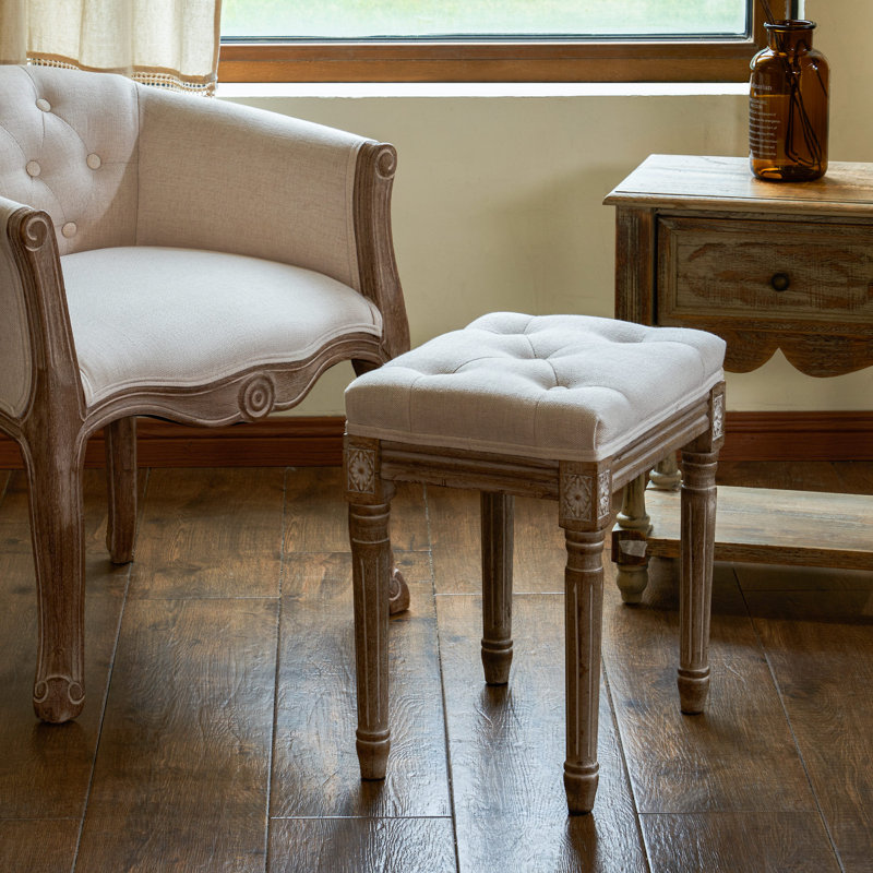 Ophelia & Co. Ironton Solid Wood Vanity Stool & Reviews | Wayfair