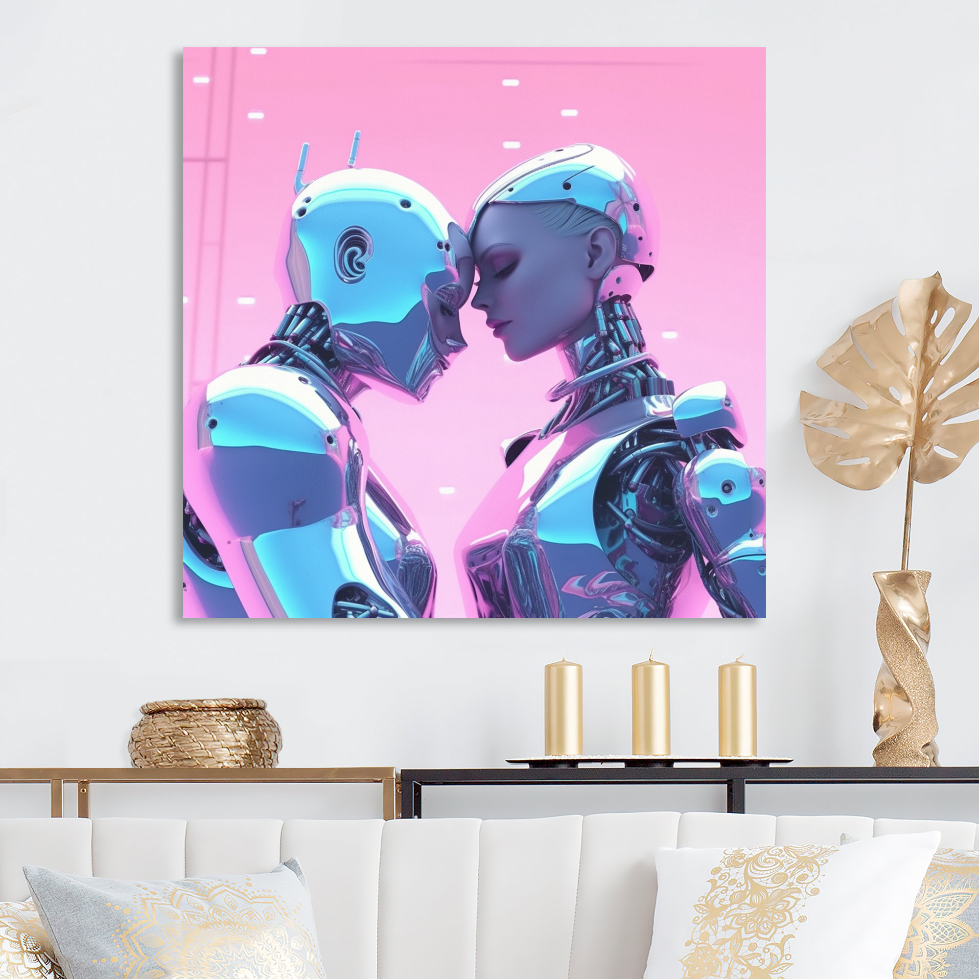 Trinx Gorgeous Robot Couple In Love I - Robot Canvas Wall Art - Wayfair ...