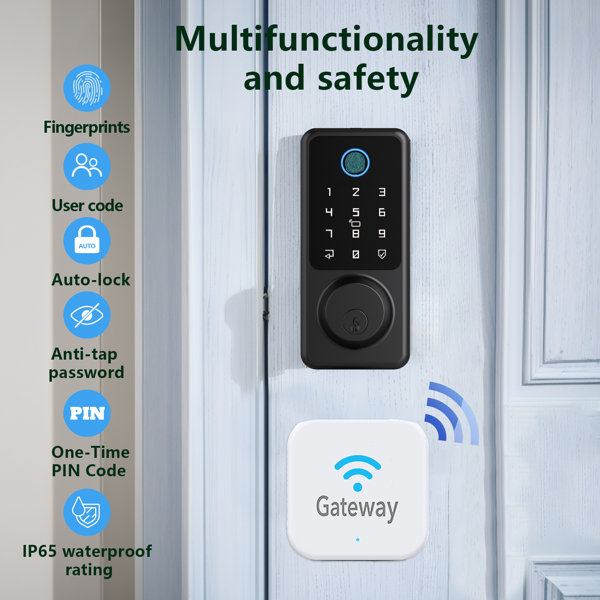 Secusly WIFI Smart Door Lock Electronic Lock with Gateway | Wayfair