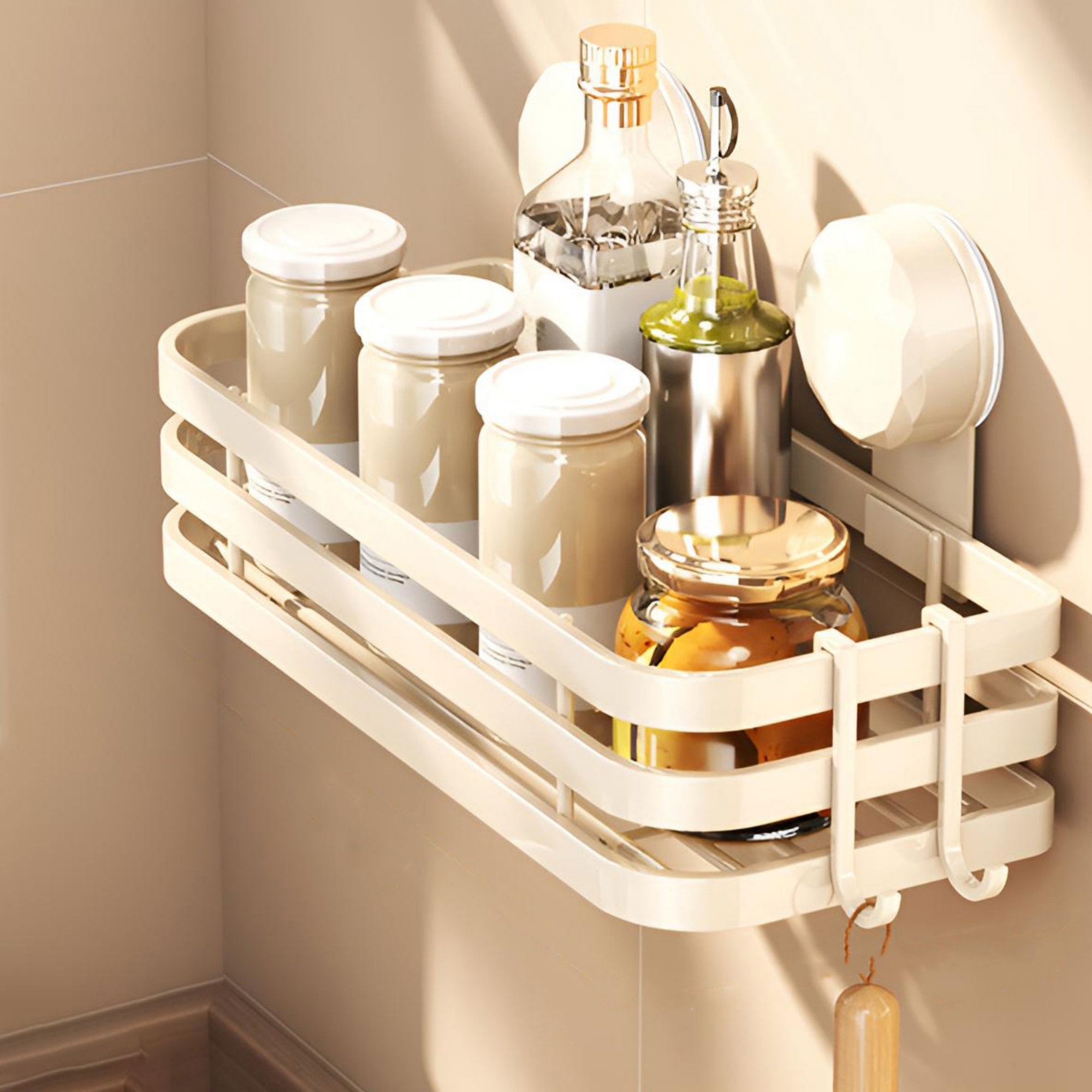 Rebrilliant Bathroom Storage Rack, Wall Mounted Storage Rack, Bathroom ...